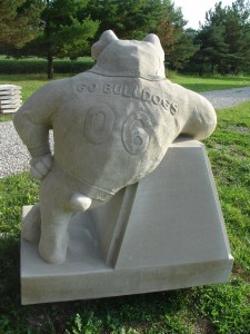 Adrian College Bulldog - Old World Stone Carving