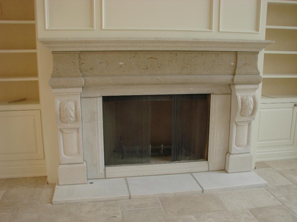 Block Fireplace - Old World Stone Carving