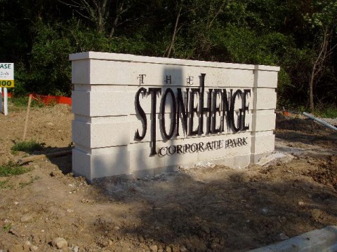 Stonehenge Sign - Old World Stone Carving