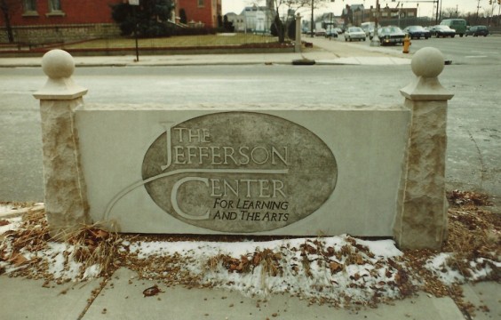 Jefferson Center Sign - Old World Stone Carving