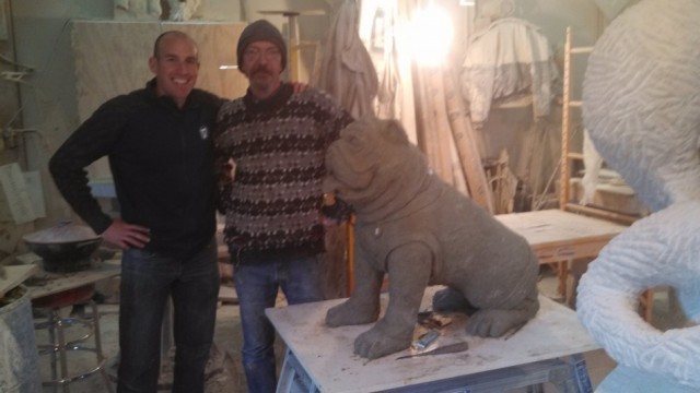 Butler Memorial Bulldog - Old World Stone Carving